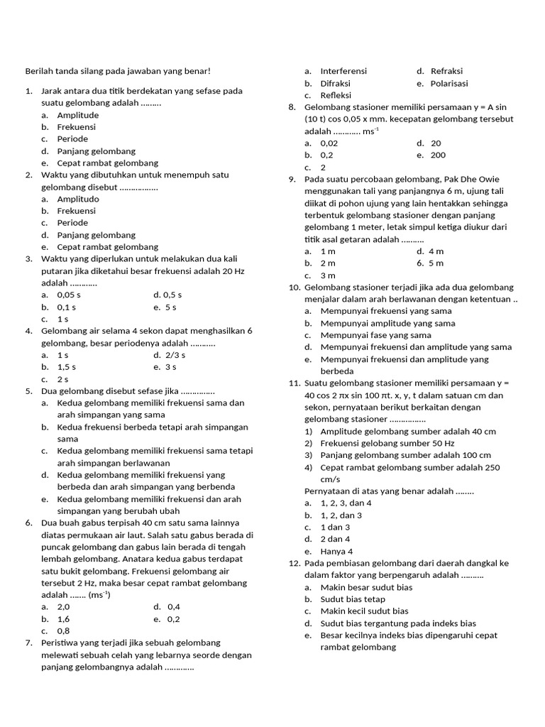 soal PAS fisika kelas 11 | PDF