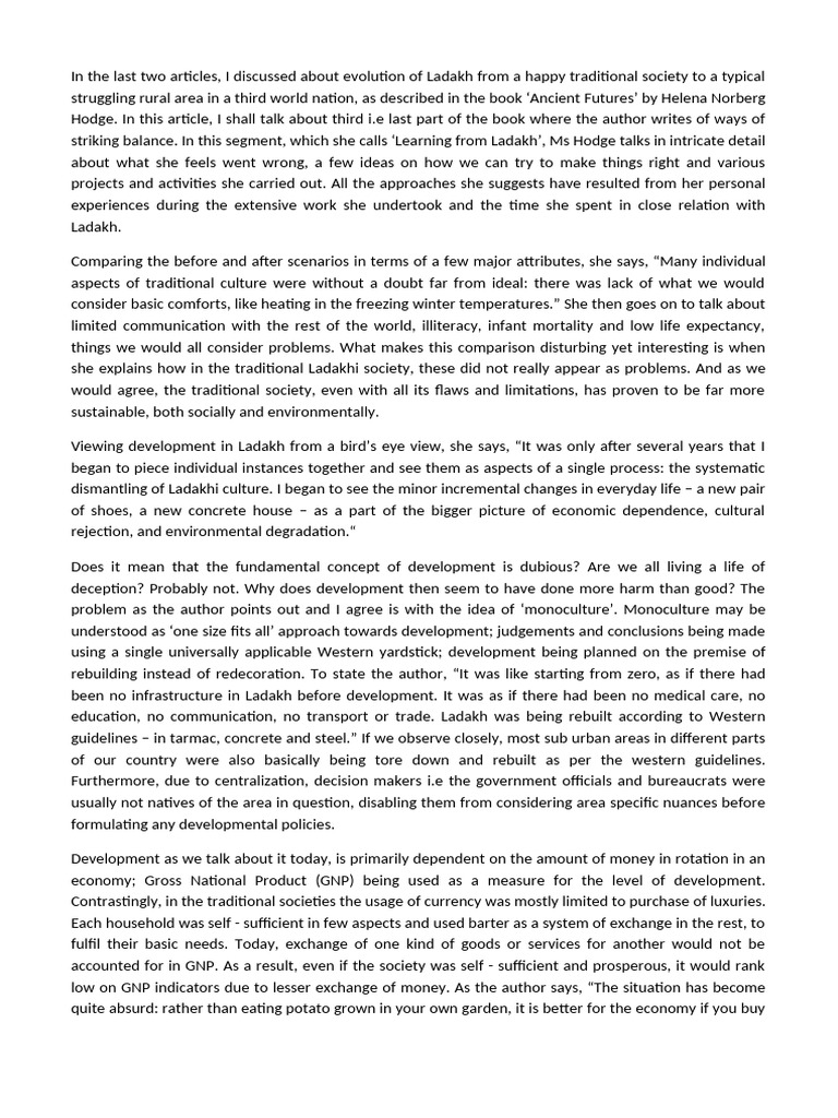 Balancing Development in Ladakh | PDF | Solar Energy