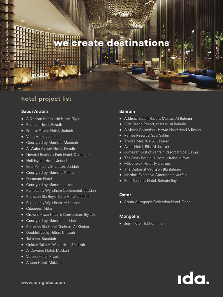 Project List Hotels | PDF