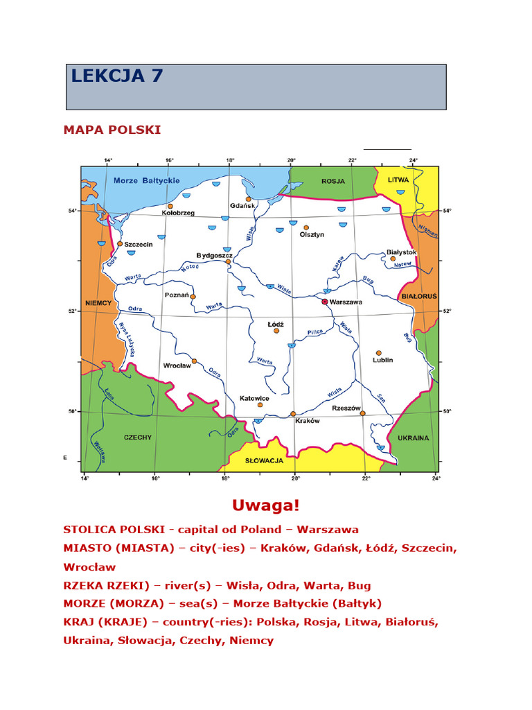 LEKCJA 6 - Mapa Polski | PDF