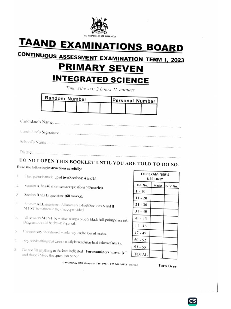 Science Taand Bot 1 2023 | PDF