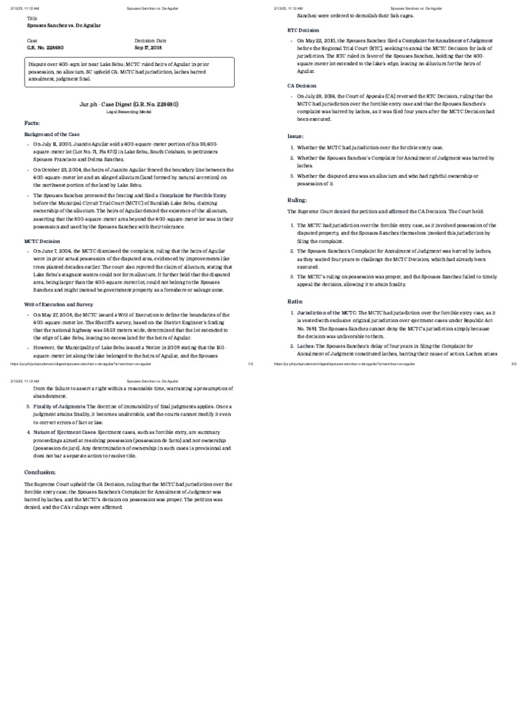 CivPro Aditional Cases | PDF | Laches (Equity) | Judgment (Law)