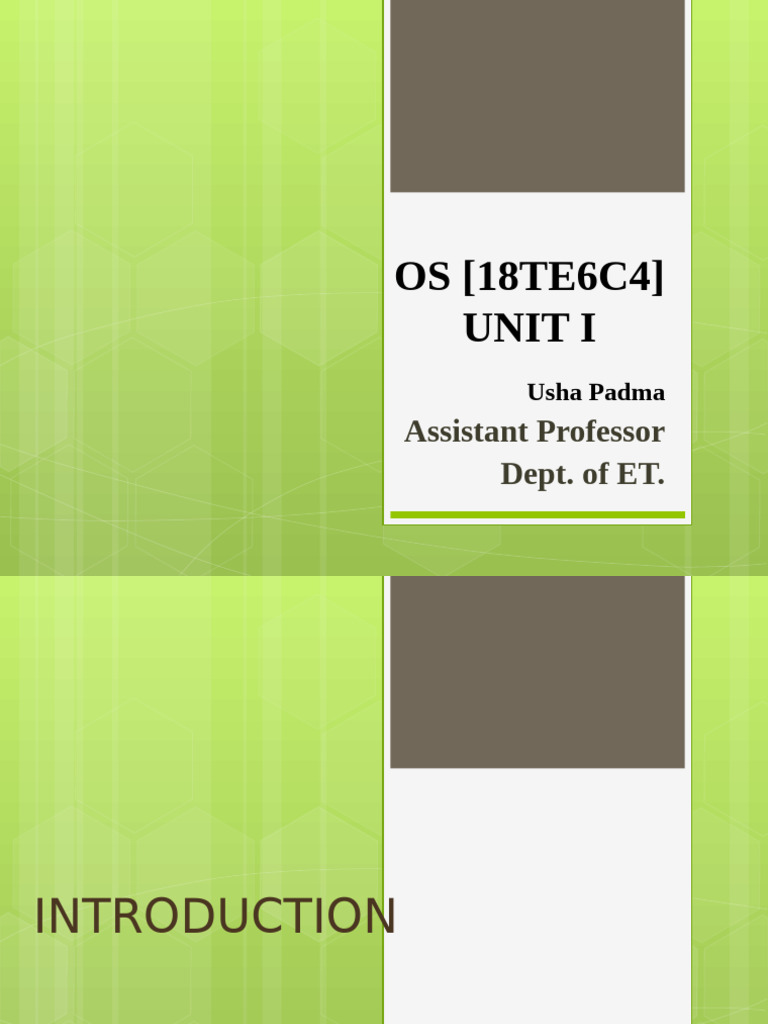 Unit 1 - 20.12.2023 | PDF | Operating System | Scheduling (Computing)