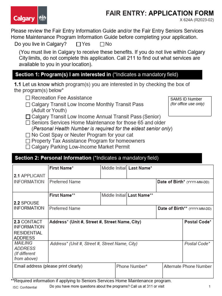 Fair Entry Fee Reduction Application Large Print | PDF | Section 8 ...