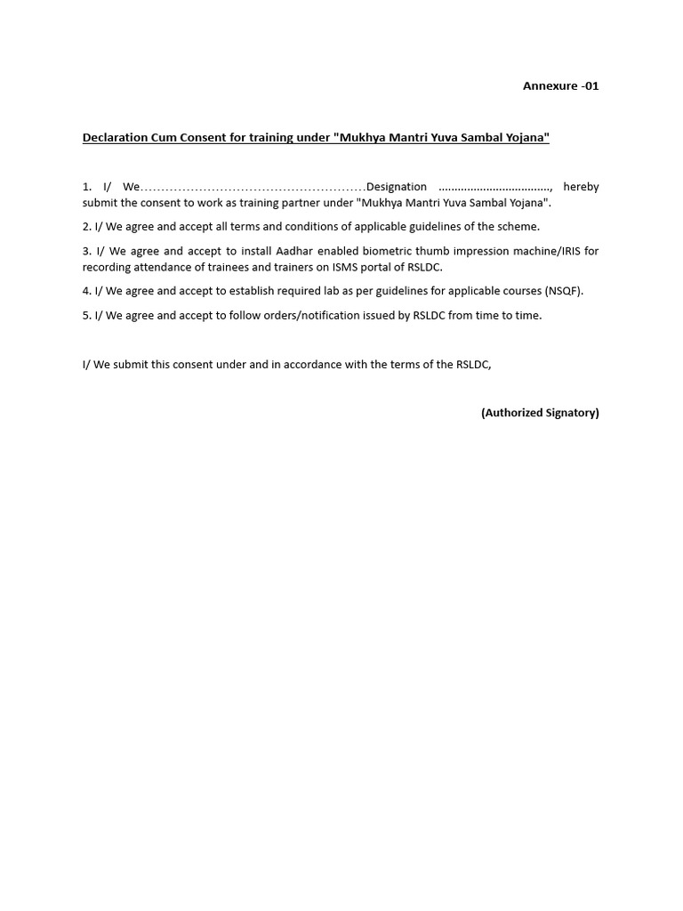 Consent Form Annexure 01 and 02 | PDF