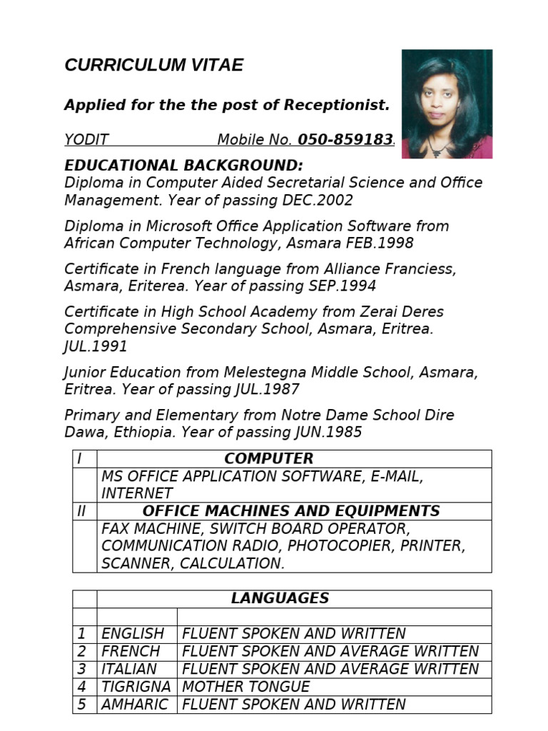 CV Agency FB | PDF | Eritrea | Computing