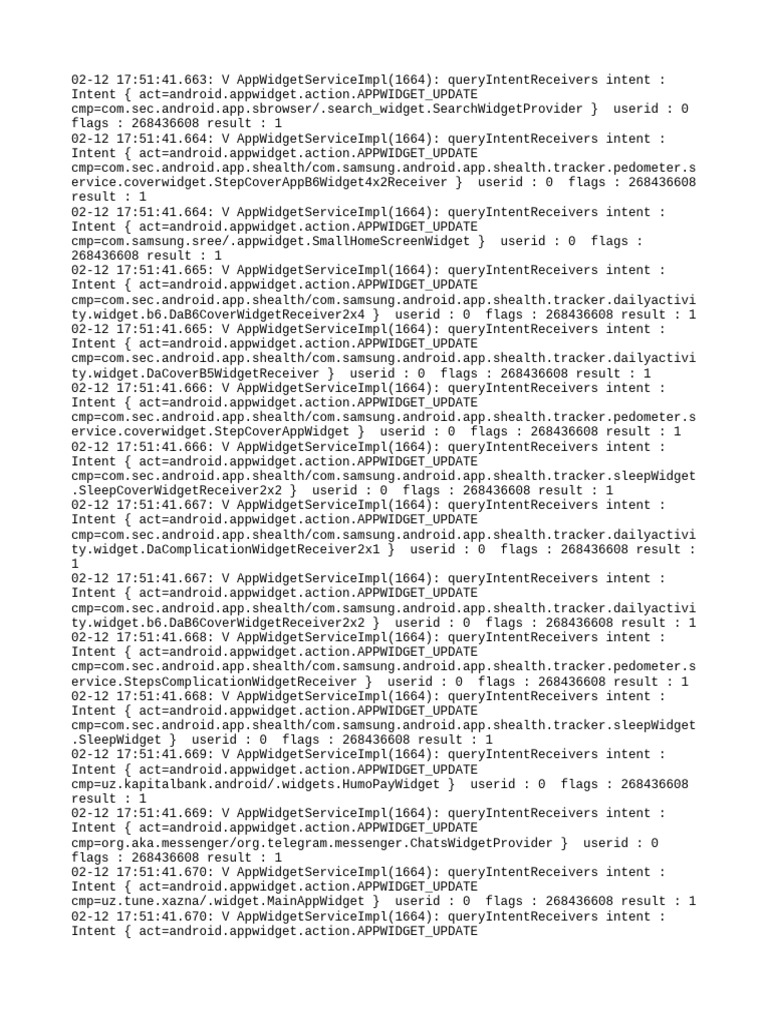 Appwidget History Log1 | PDF