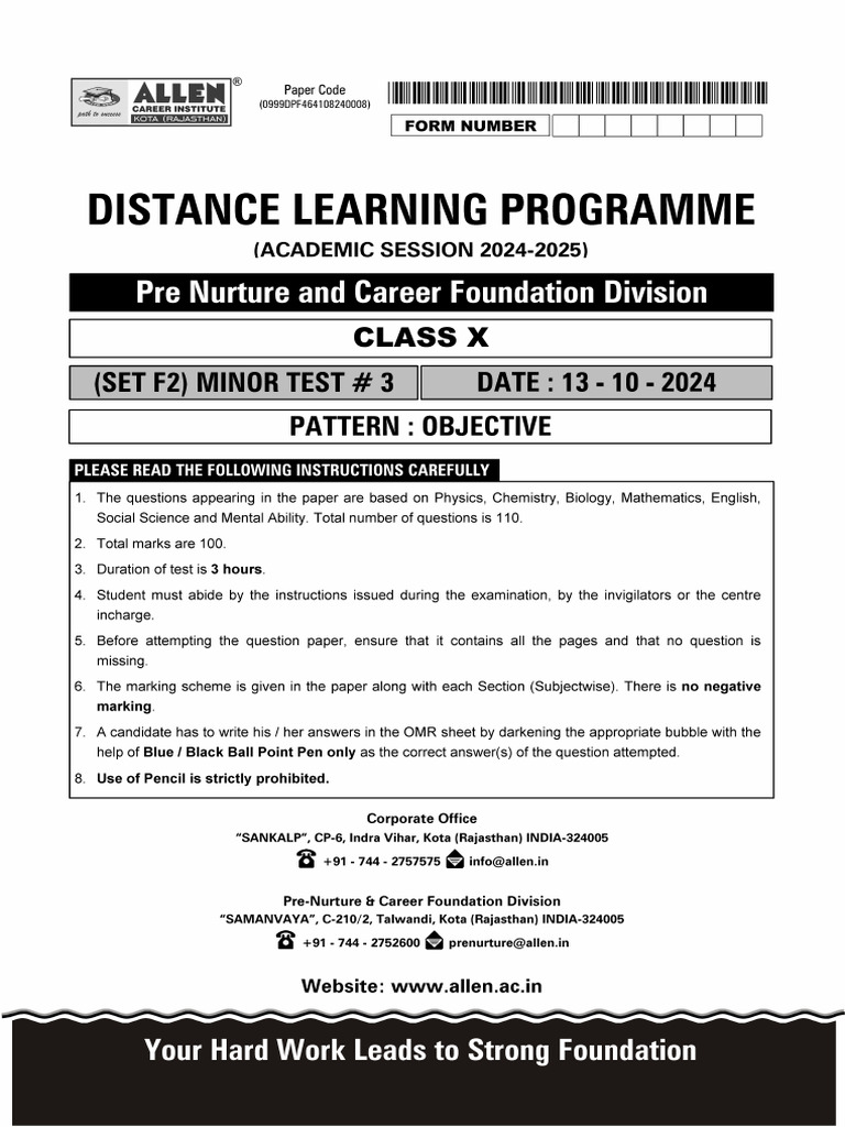 13 Oct 24 DLP PNCF Sa 2 10th MT 3 Paper 1728625164 | PDF | Gene | Dominance (Genetics)