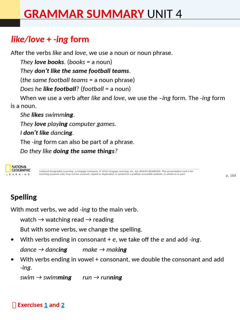 Life 2e BrE ELEM SB U04 Grammar Summary | PDF | Verb | Adverb