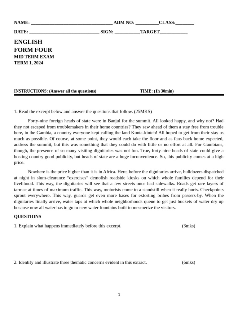 English f4 Exam | PDF | Linguistics | Syntax