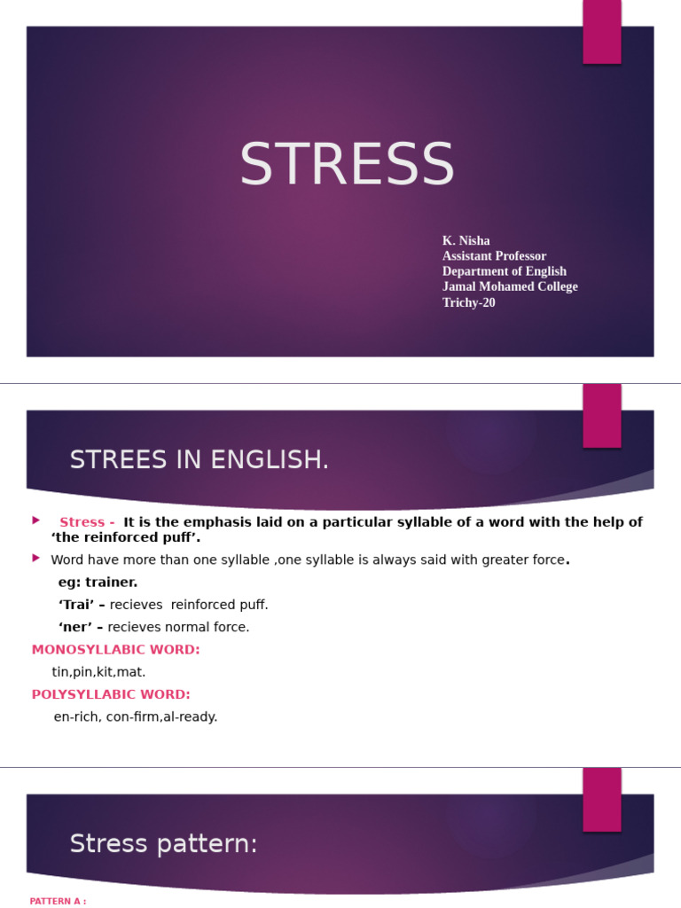 Understanding Stress in English Words | PDF