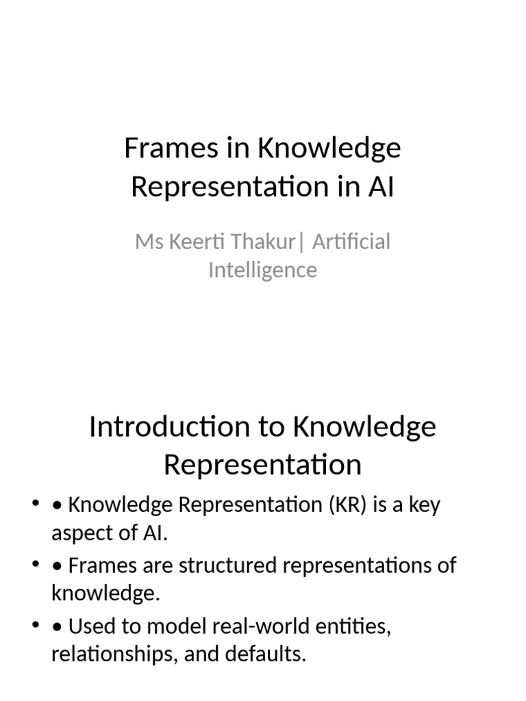 Frames Knowledge Representation | PDF