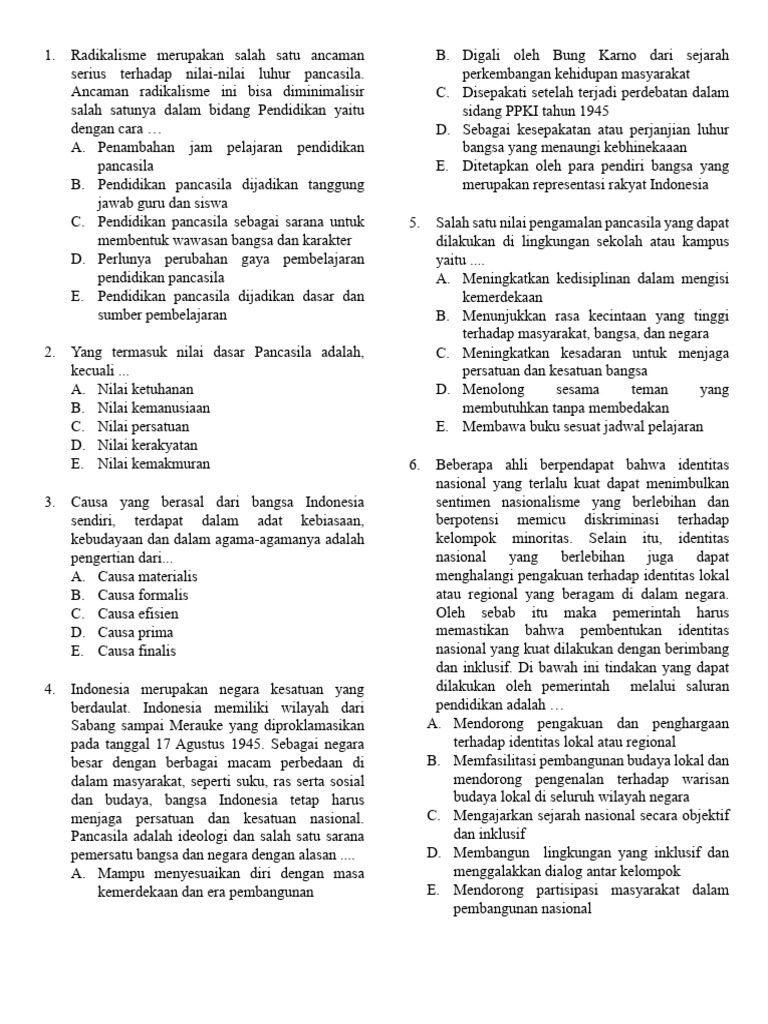 Optimalisasi Pendidikan Pancasila untuk Menangkal Radikalisme | PDF