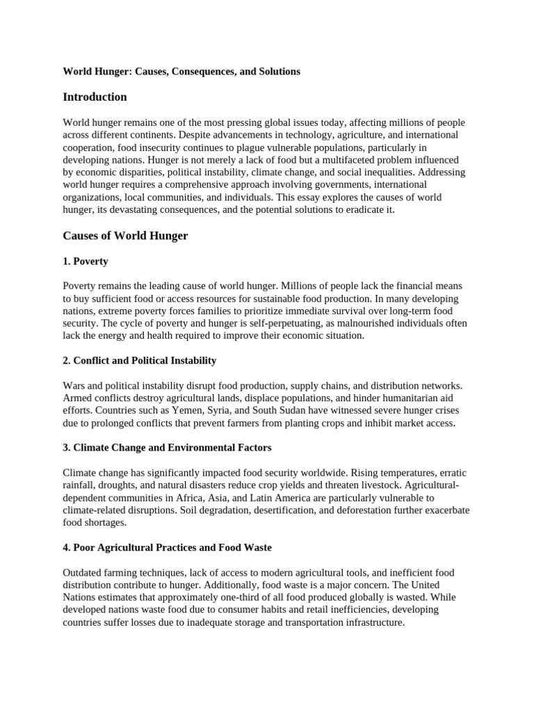 World Hunger | PDF | Food Security | Hunger