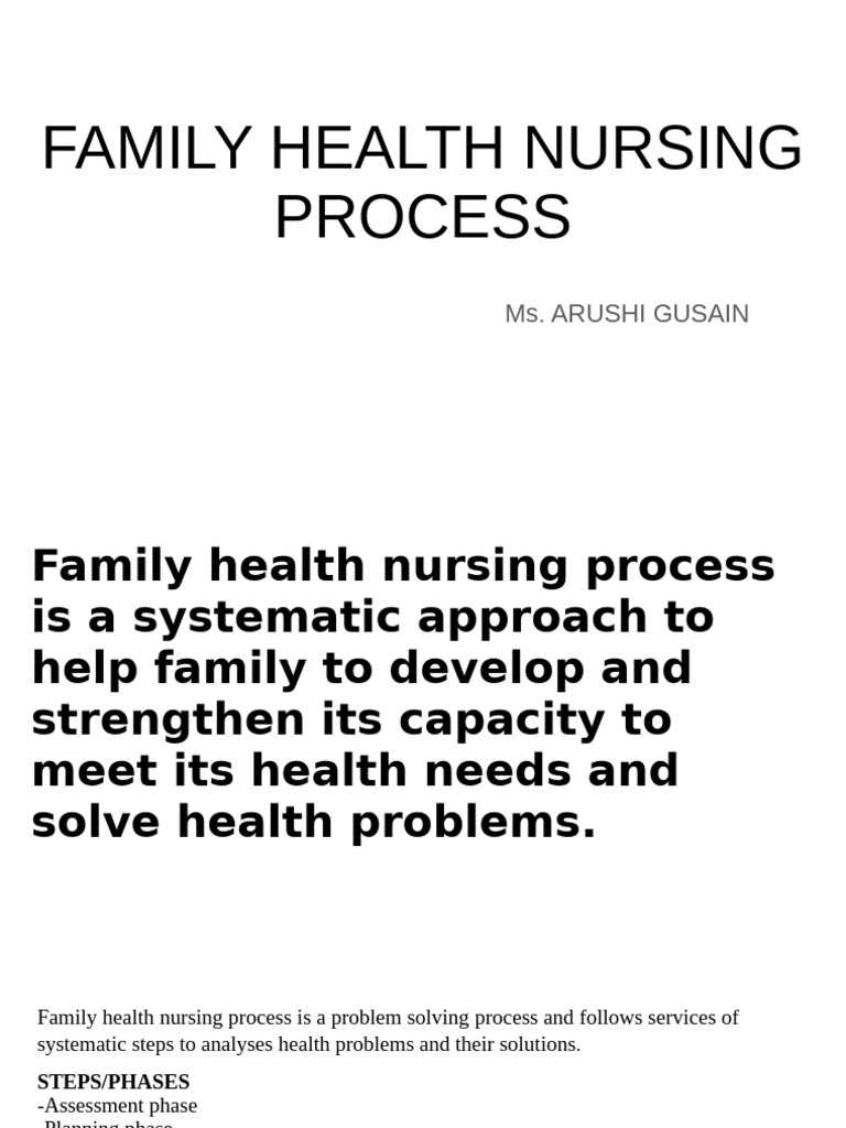 Family Health Nursing Process | PDF | Goal | Evaluation