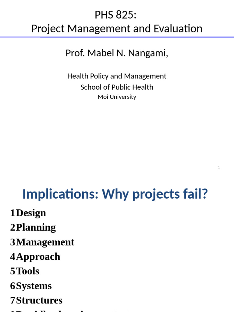 Sess 1H PHS 805 concepts purpose context approaches project management 2016 | PDF | Project ...