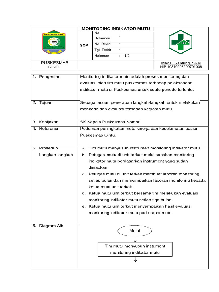 Monitoring Indikator Mutu Puskesmas | PDF