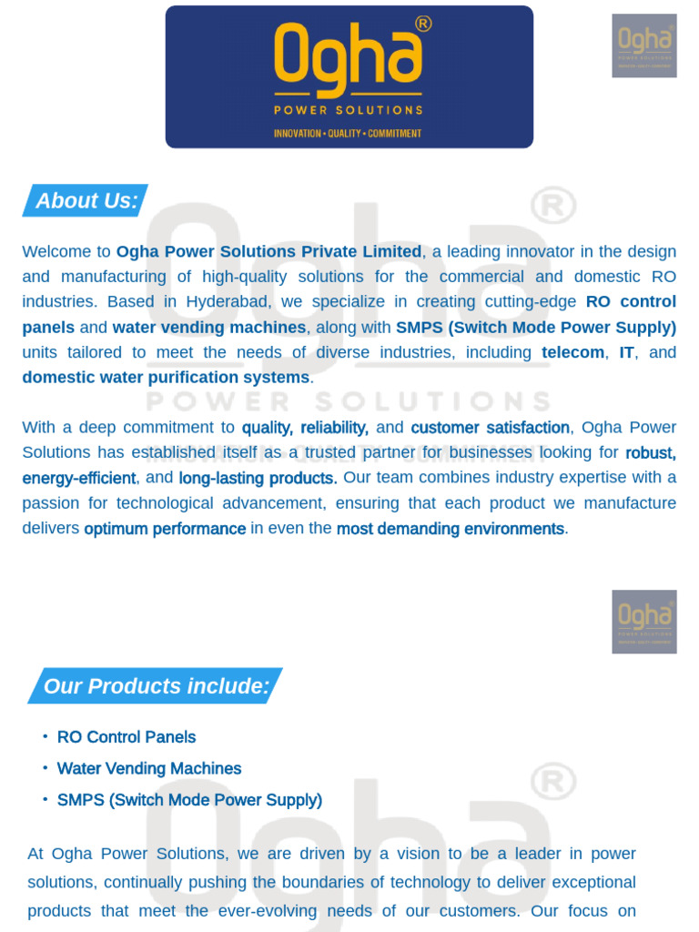 Ogha Power Solutions_Company Profile | PDF | Power Supply | Electrical ... Ogha Power Solutions_Company Profile | PDF | Power Supply | Electrical ...