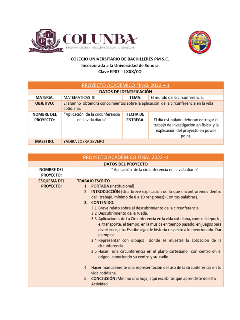 Proyecto Academico Final TP Mat. Iii Ciclo 2022 - 1 | PDF