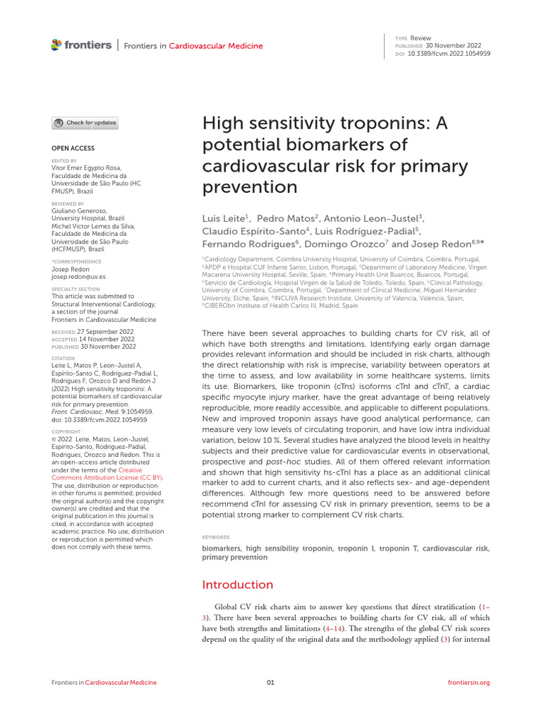 High Sensitivity Troponins_ a Potential Biomarkers of Cardiovascular ...