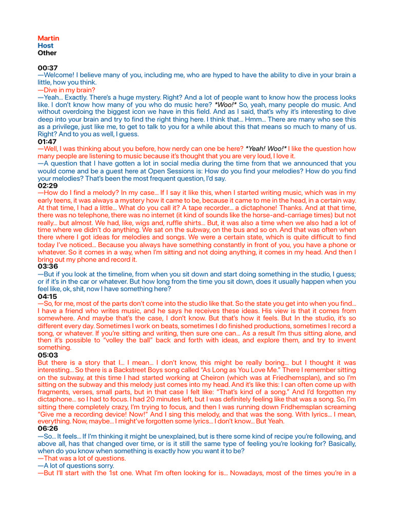Max Martin Interview Translation | PDF