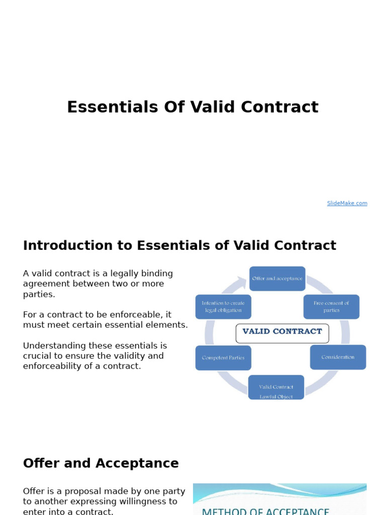 Essentials of Valid Contracts Guide | PDF