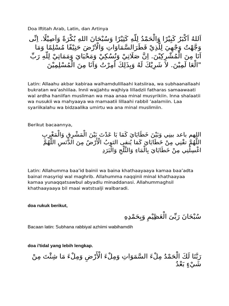 Doa iftitah | PDF
