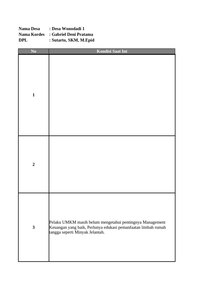 Program Kerja Kkn Desa Format-2 | PDF