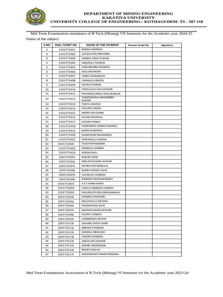 Mid Attendance | PDF
