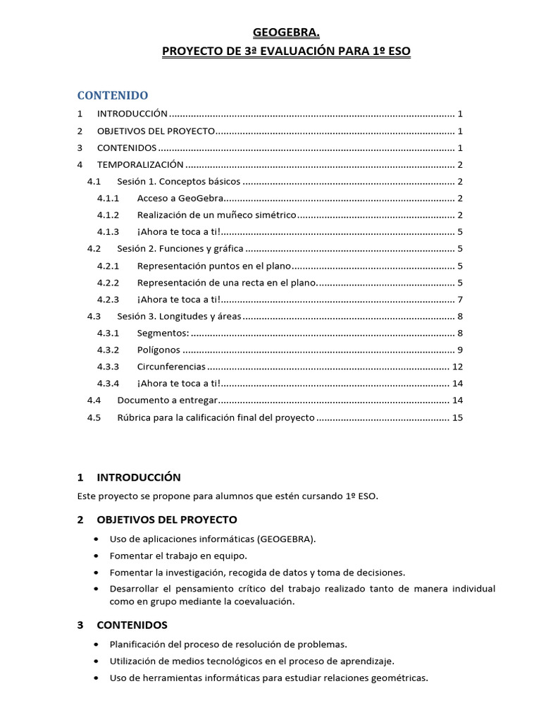Proyecto 3 Eval 1ºESO GeoGebra | PDF | Triángulo | Geometría Elemental
