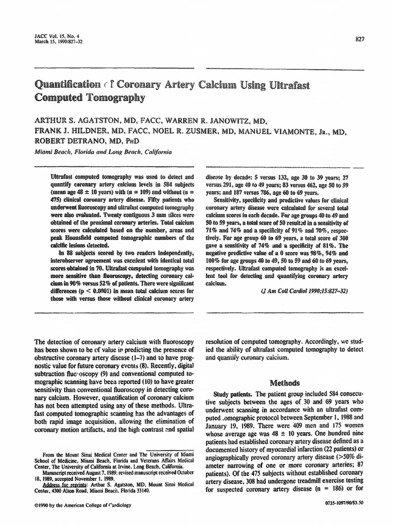 1990-JACC-Quantification of Coronary Artery Calcium Using Ultrafast ...