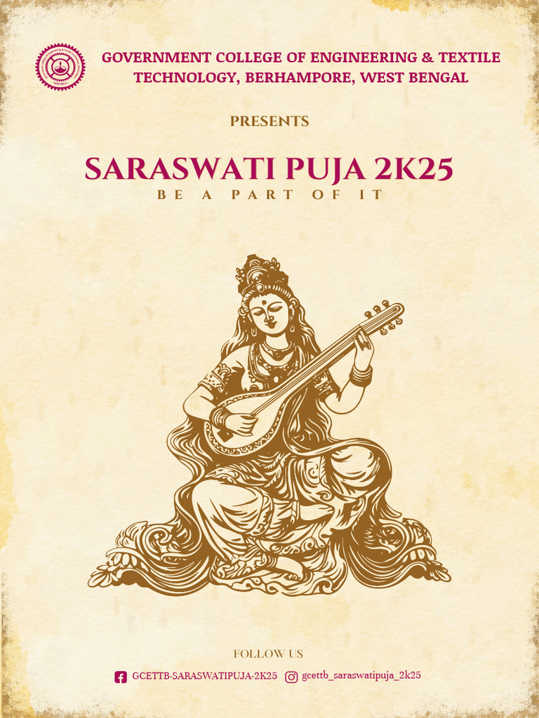 Saraswati Puja 2K25 Invitation - GCETTB | PDF