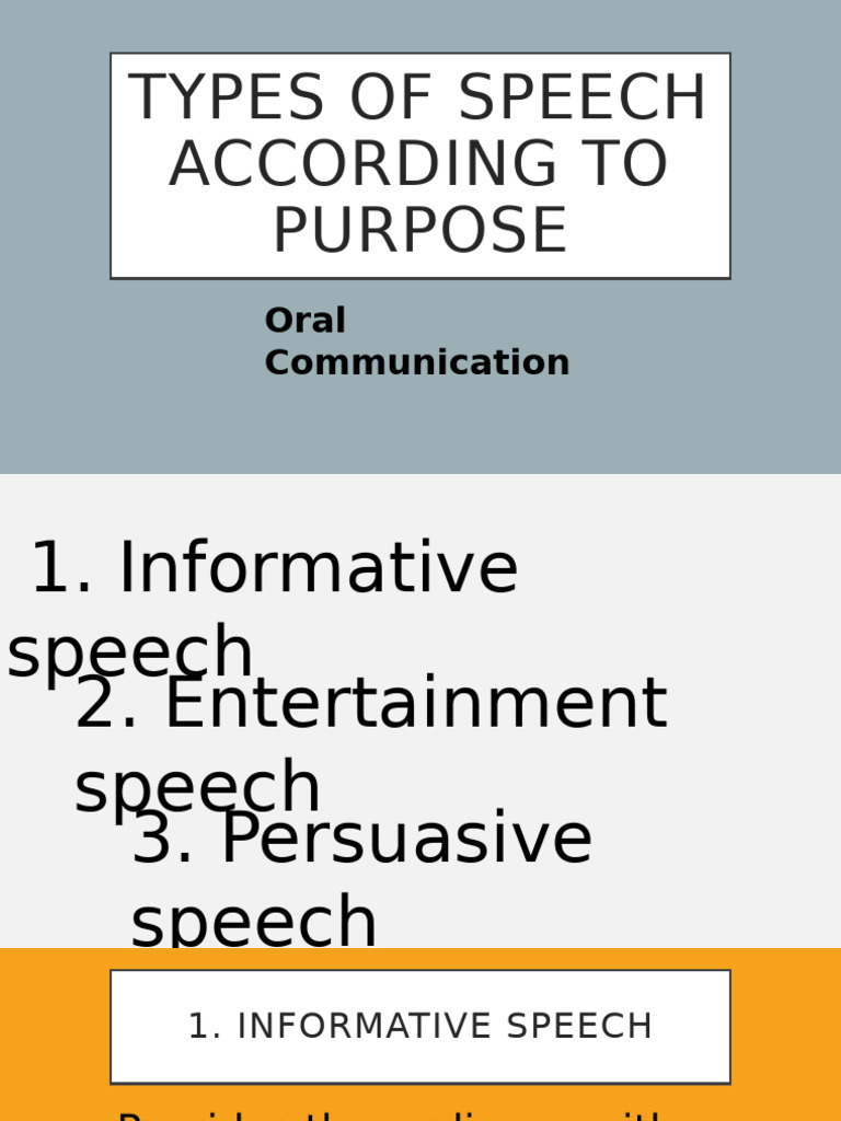 Types of Speech by Purpose | PDF