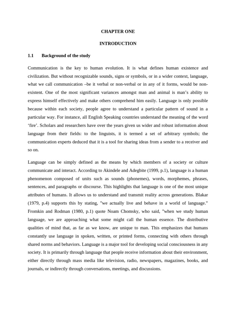 Audience Perception of The Use of Pidgin English in Radio Broadcasting ...