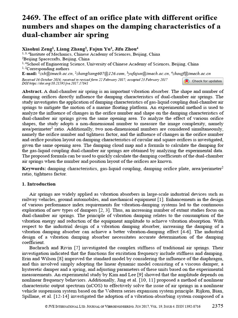 The Effect of An Orifice Plate With Different Orifice Numbers and ...