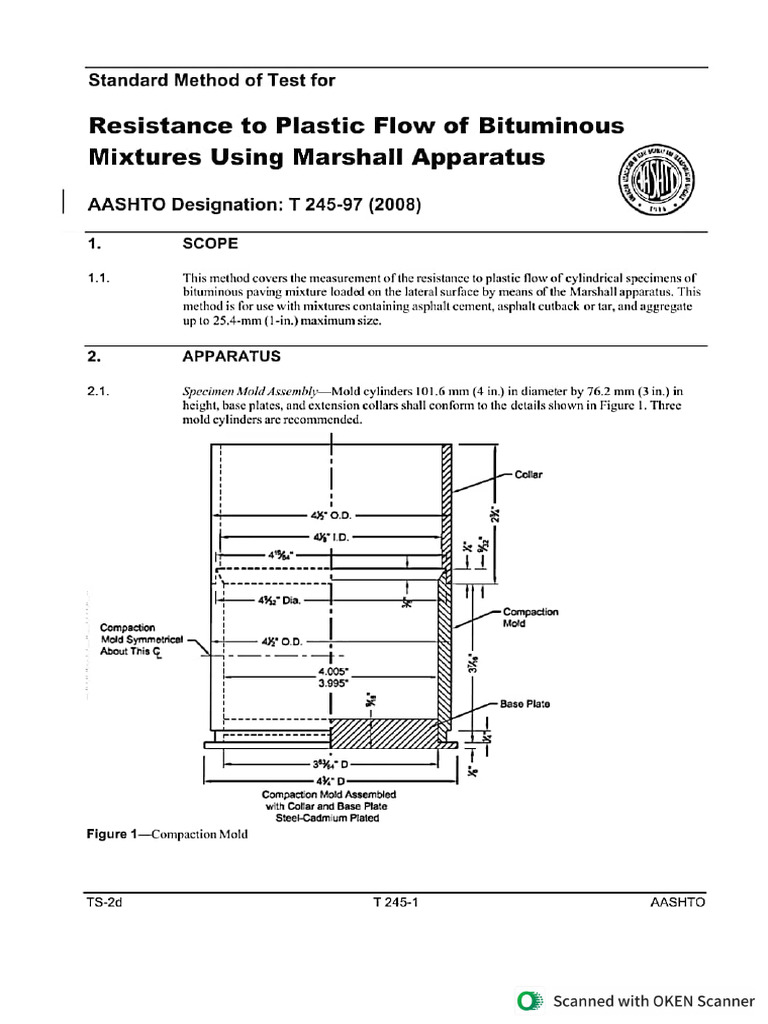 Aashto T-245 Marshall Equipment | PDF