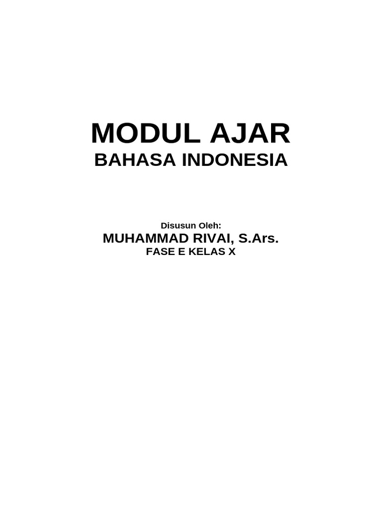 Modul Ajar Bhs Indo Kls | PDF