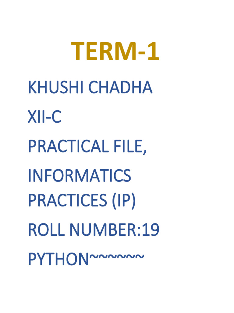 Practical File (Ip) Python Pandas 1 Converted Pages Deleted | PDF | Computer Programming | Computing