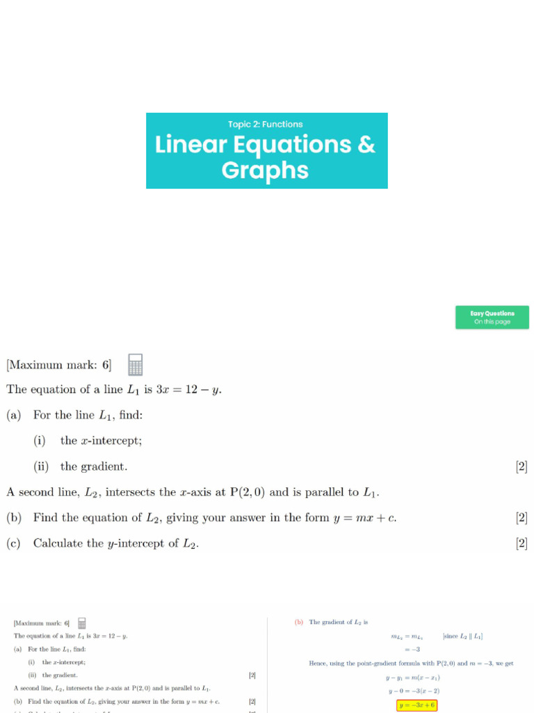 1- Linear Functions _ Graphs.pptx | PDF