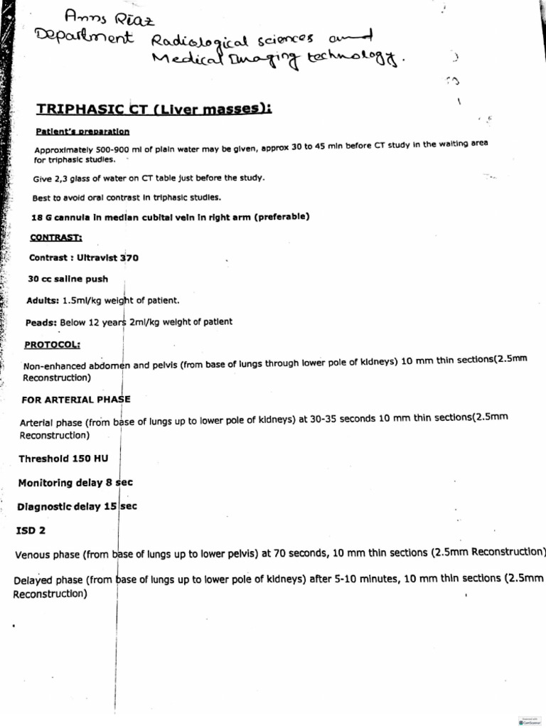 PRACTICAL CT SCAN NOTES | PDF
