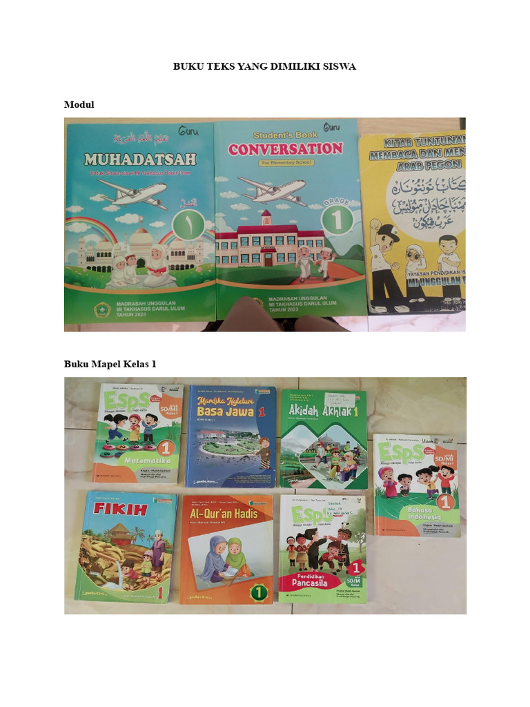 Bu - Buku Teks Yang Dimiliki Siswa | PDF