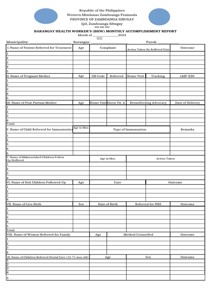 BHW Monthly Report | PDF | Health Care | Health Sciences