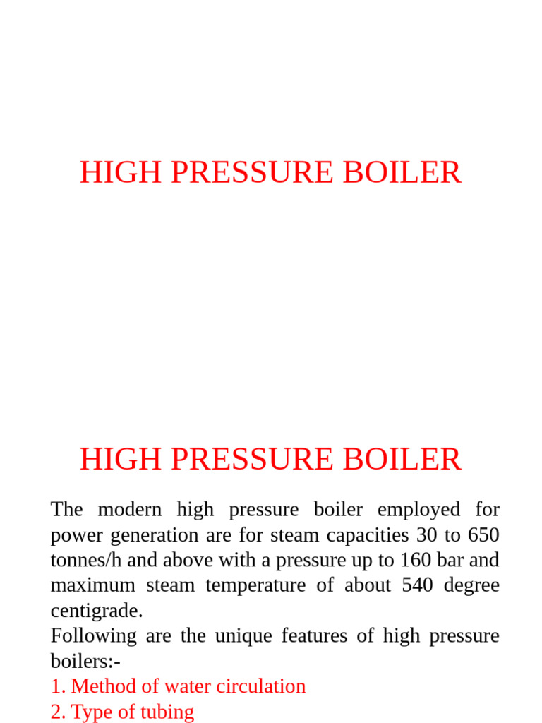 High Pressure Boiler | PDF
