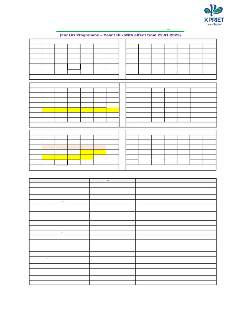 Academic Schedule Even Sem 2024-2025-III-year | PDF | Educational Stages