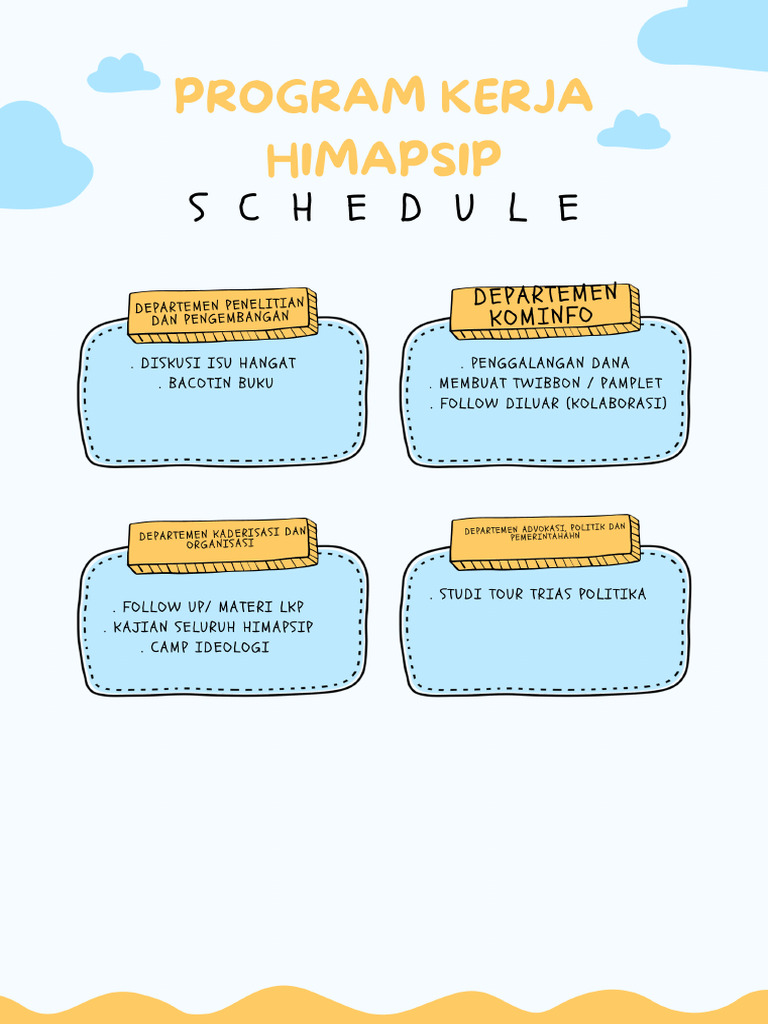 Blue Yellow Modern Weekly Schedule Planner | PDF