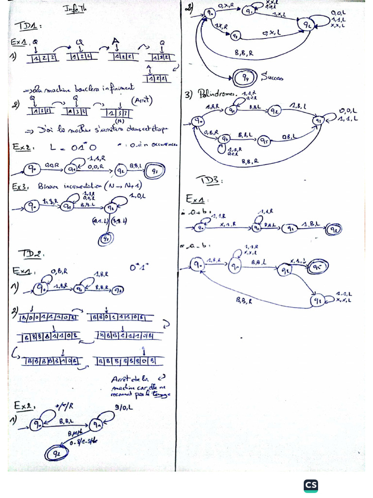 Informatique Théorique - TD1& 2 | PDF