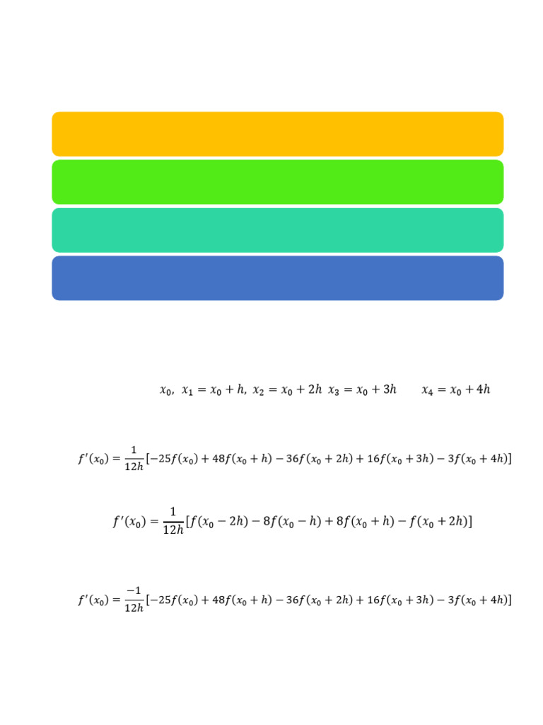 Numerical Differentiation 5 Point Formulae | PDF | Accuracy And Precision | Temperature