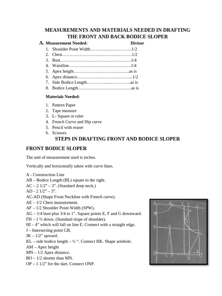 STEPS-IN-DRAFTING-FRONT-AND-BODICE-SLOPER | PDF