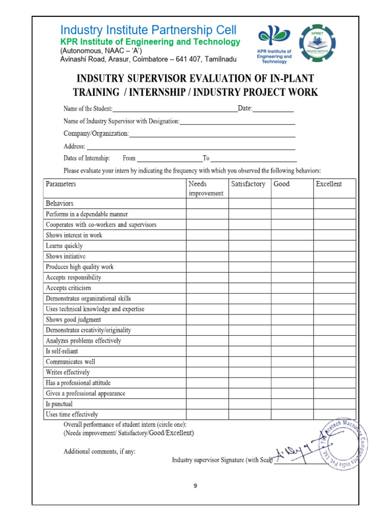 Evaluation-Form Final | PDF