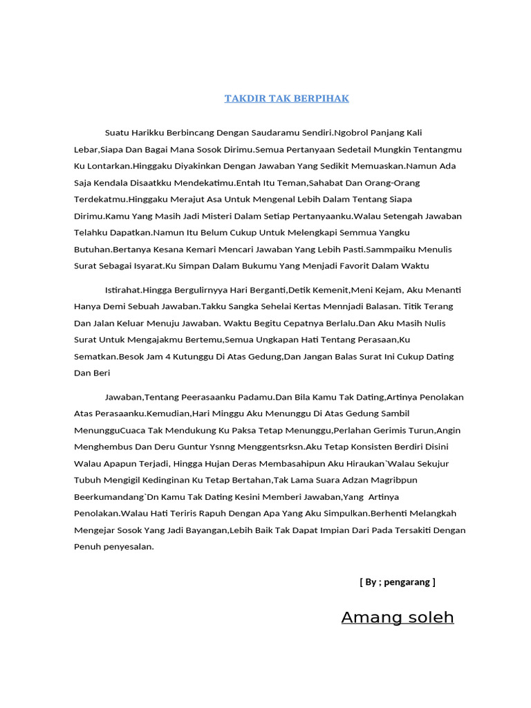 Takdir Tak Berpihak | PDF